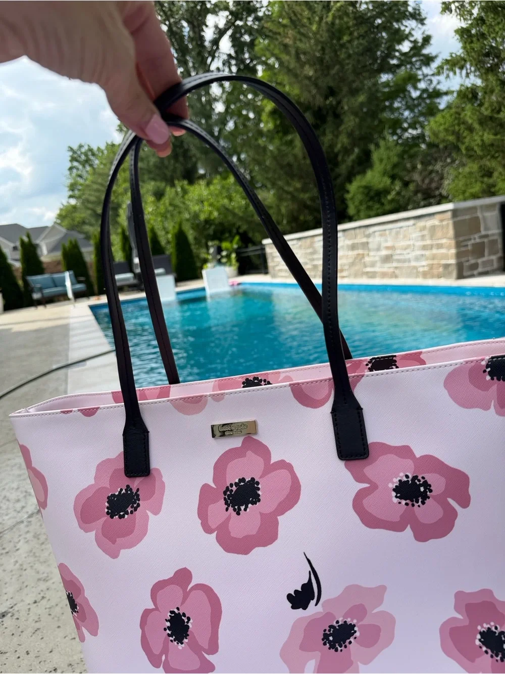kate spade | Bags | Kate Spade Hayden Floating Poppies Pink Floral Top ...